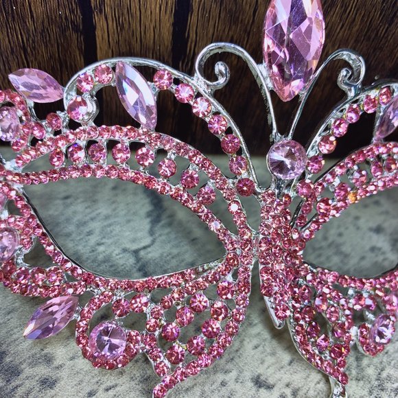 Accessories | Pink Masquerade Mask Crystal Mask Rhinestone Venetian ...